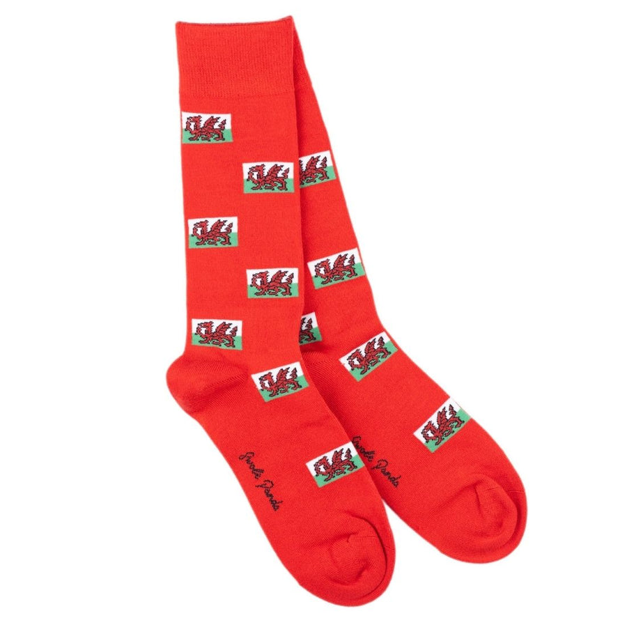 Welsh Flag Bamboo Socks · Swole Panda Wholesale