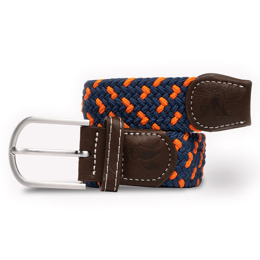 Woven Belt - Navy / Orange Spot · Swole Panda Wholesale